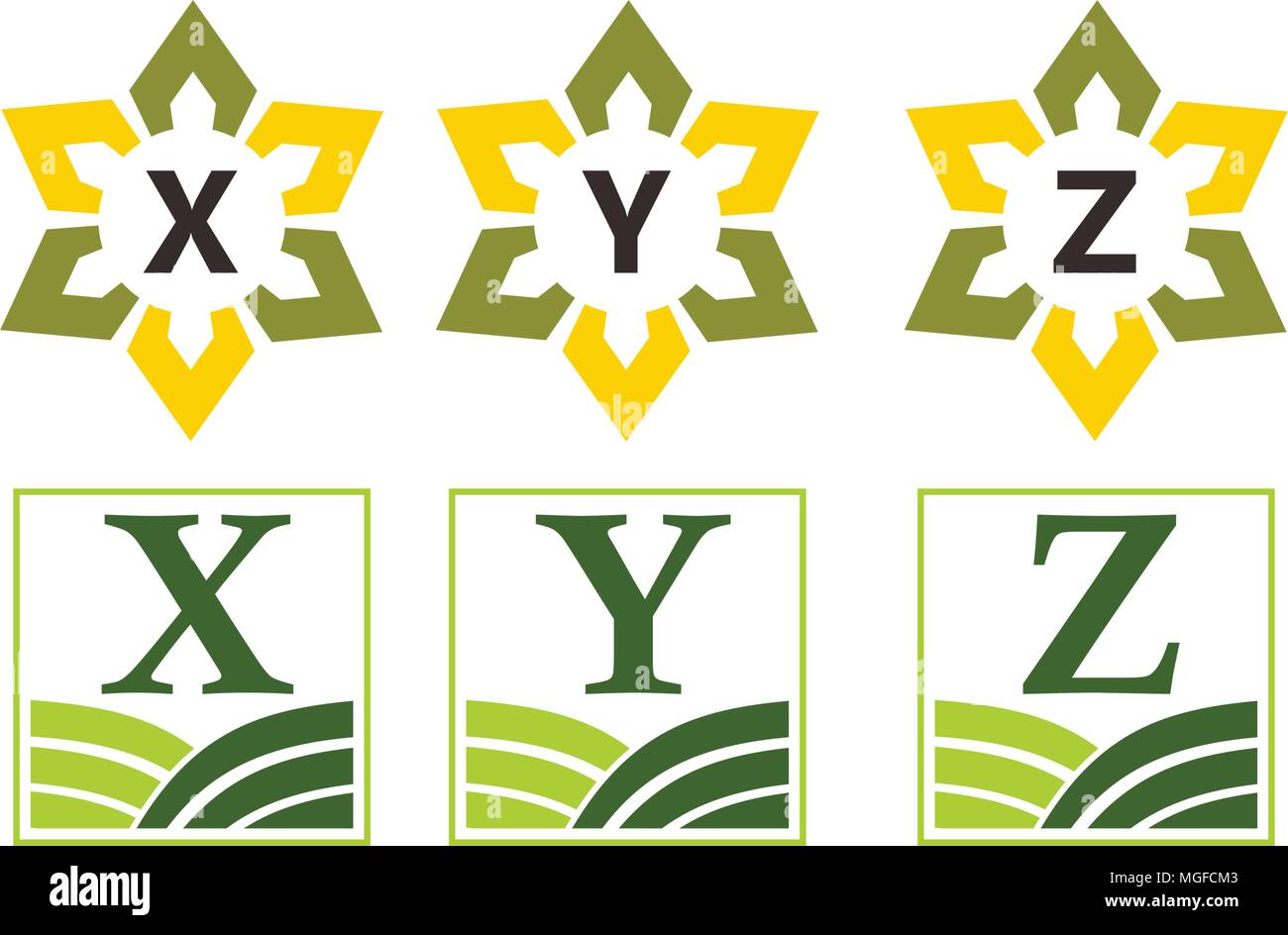 Green Project Solution Center Template Set Stock Vector Image & Art - Alamy