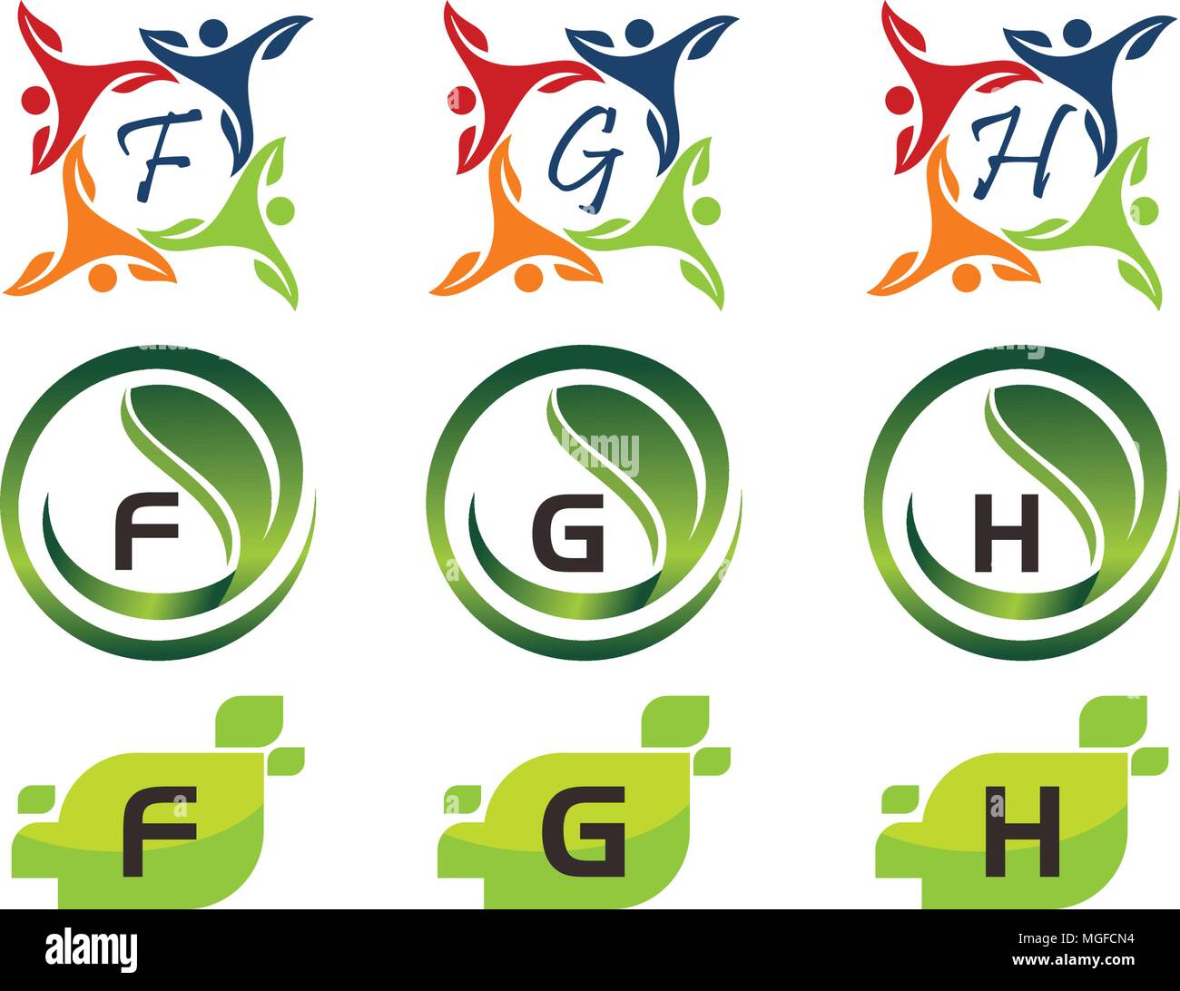 Green Project Solution Center Template Set Stock Vector Image & Art - Alamy