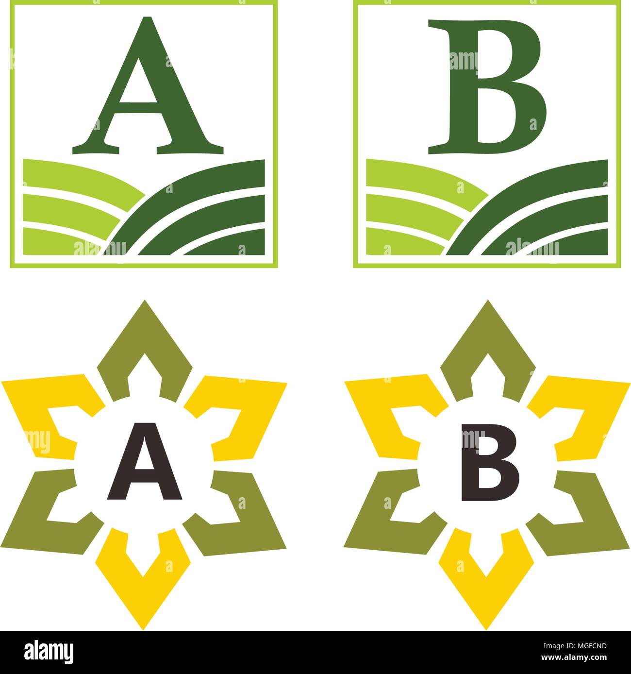 Green Project Solution Center Template Set Stock Vector Image & Art - Alamy