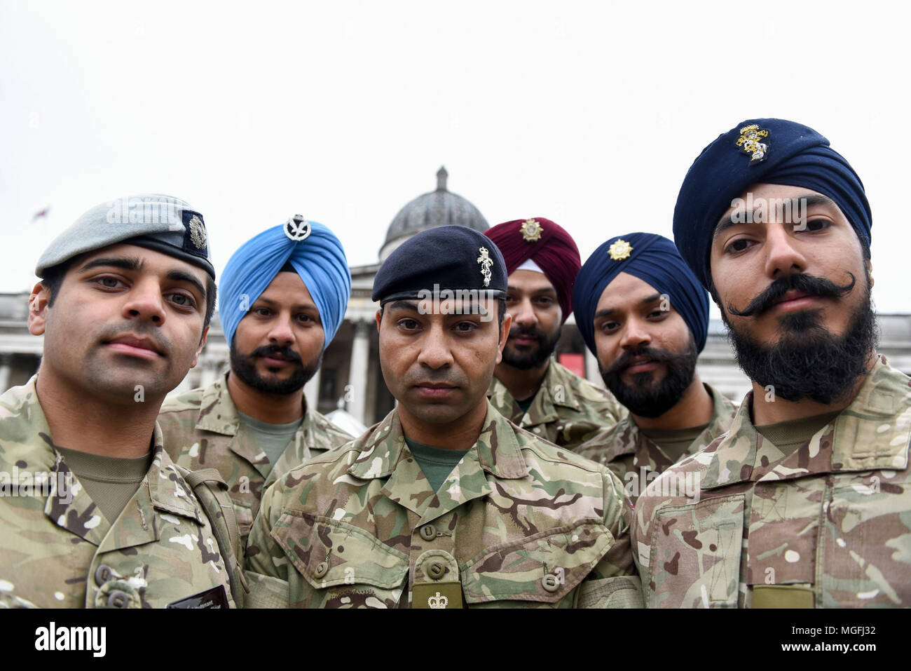 London, UK. 28 April 2018. Members of the British Armed Forces Sikh ...