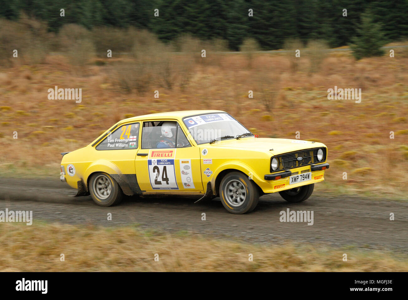 Kielder Forest, Northumberland, UK, 28 April 2018. Rally drivers ...