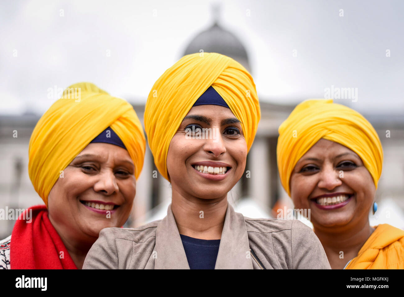 London, UK. 28 April 2018. (L to R) Sue Khanna, Kanika Sachdeva and ...