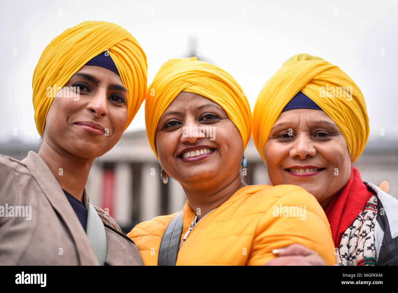 London, UK. 28 April 2018. (L to R) Kanika Sachdeva, Kamaljeet Sandhu ...