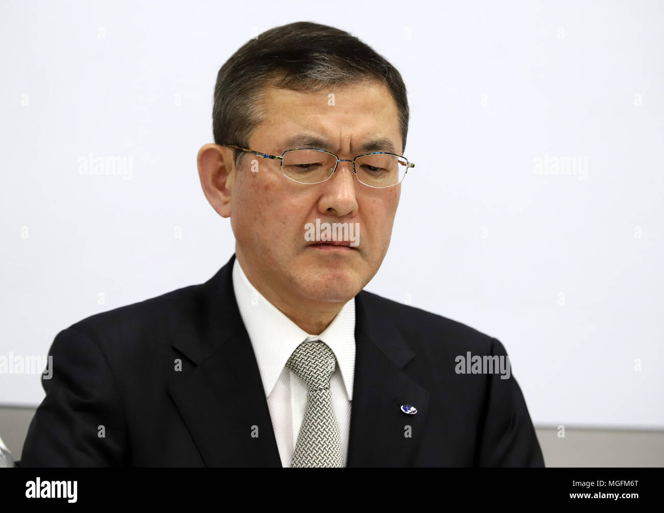 Tokyo, Japan. 27th Apr, 2018. Japan's automaker Subaru president ...