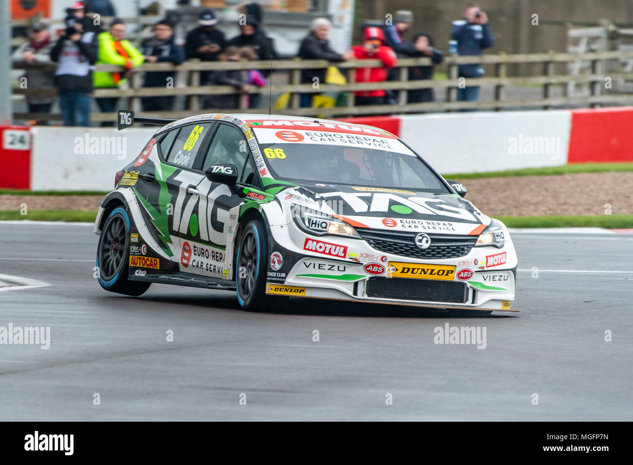 Donington, UK, 28 April 2018. Josh Cook takes Pole in his Power Maxed ...