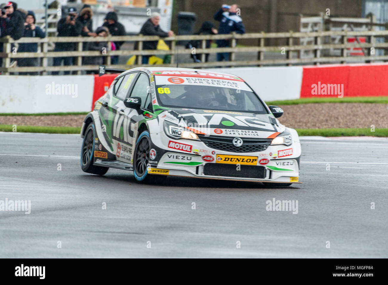 Donington, UK, 28 April 2018. Josh Cook takes Pole in his Power Maxed ...