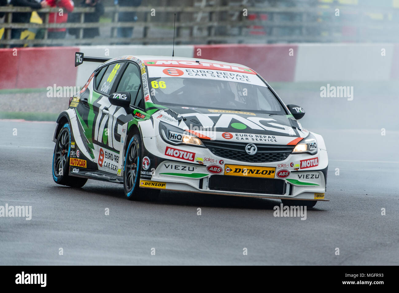 Donnington, UK. . 29th Apr, 2018. Josh Cook took pole position in his ...