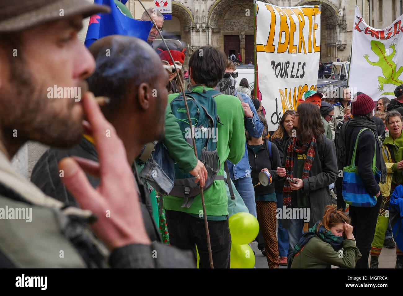 Protesters support ZAD (Zone to Defend) in Dijon, Cote d4Or, France ...