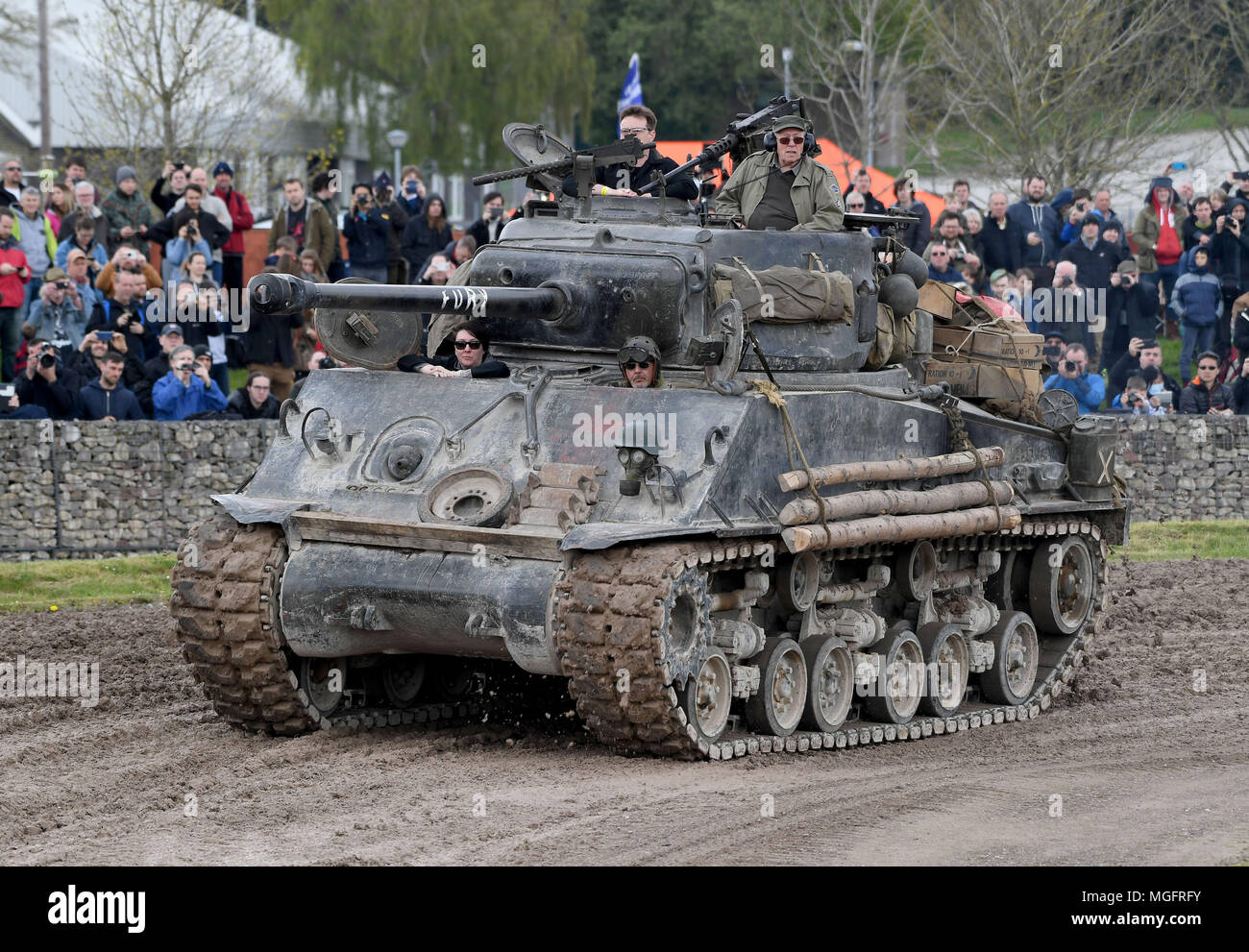Sherman tank. An M4A2(76) HVSS Sherman tank that was used in the film ...