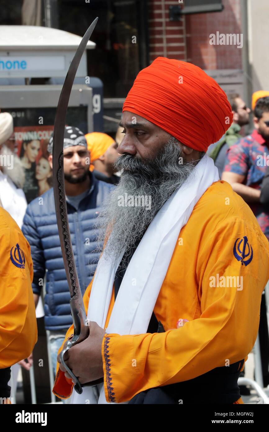 Madison Avenue, New York, USA, April 28, 2018 - Thousands of Sikhs and there Families Celebrate ...