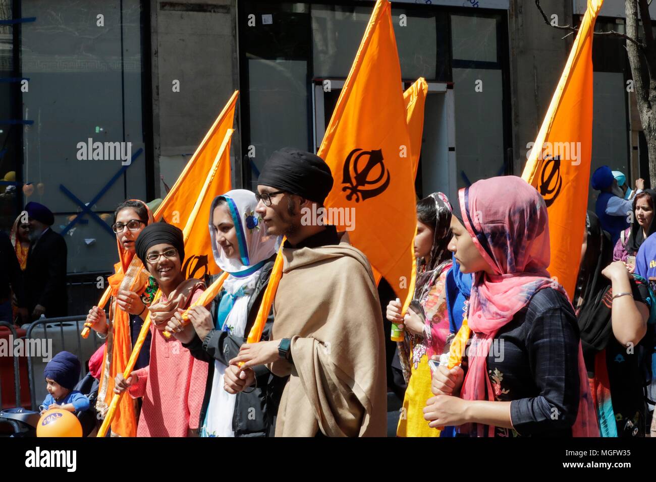 Madison Avenue, New York, USA, April 28, 2018 - Thousands of Sikhs and there Families Celebrate ...