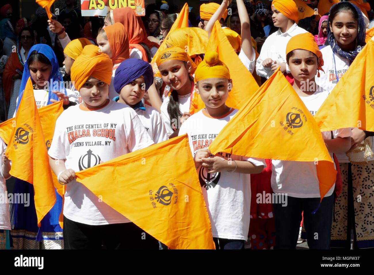 Madison Avenue, New York, USA, April 28, 2018 - Thousands of Sikhs and there Families Celebrate ...