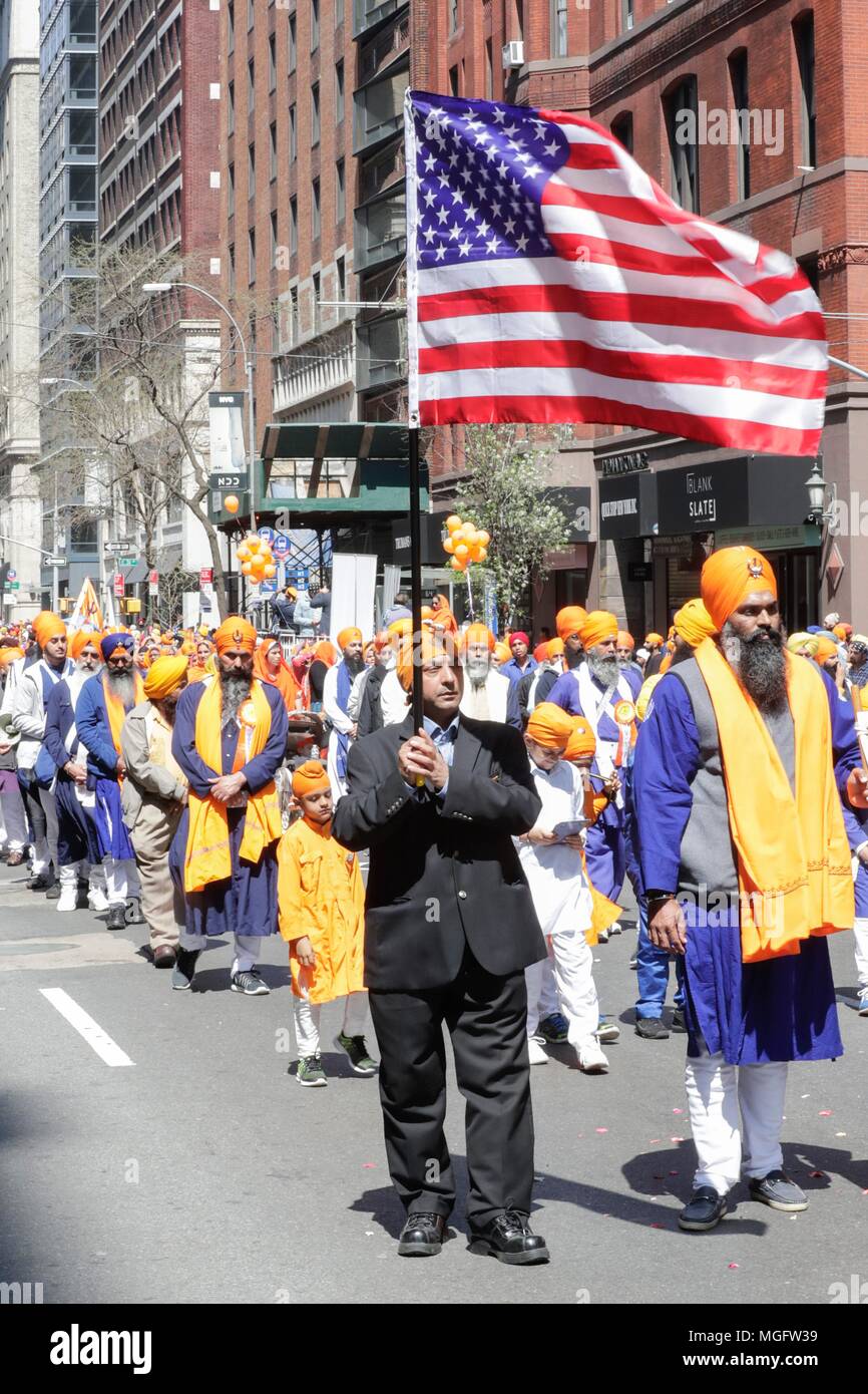 Madison Avenue, New York, USA, April 28, 2018 - Thousands of Sikhs and there Families Celebrate ...