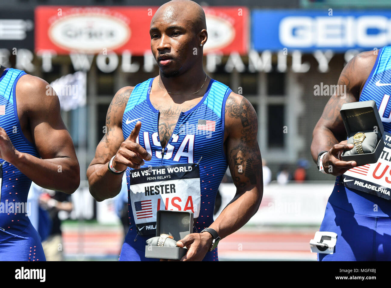 Philadelphia, Pennsylvania, USA. 28th Apr, 2018. TEVIN HESTER poses on ...