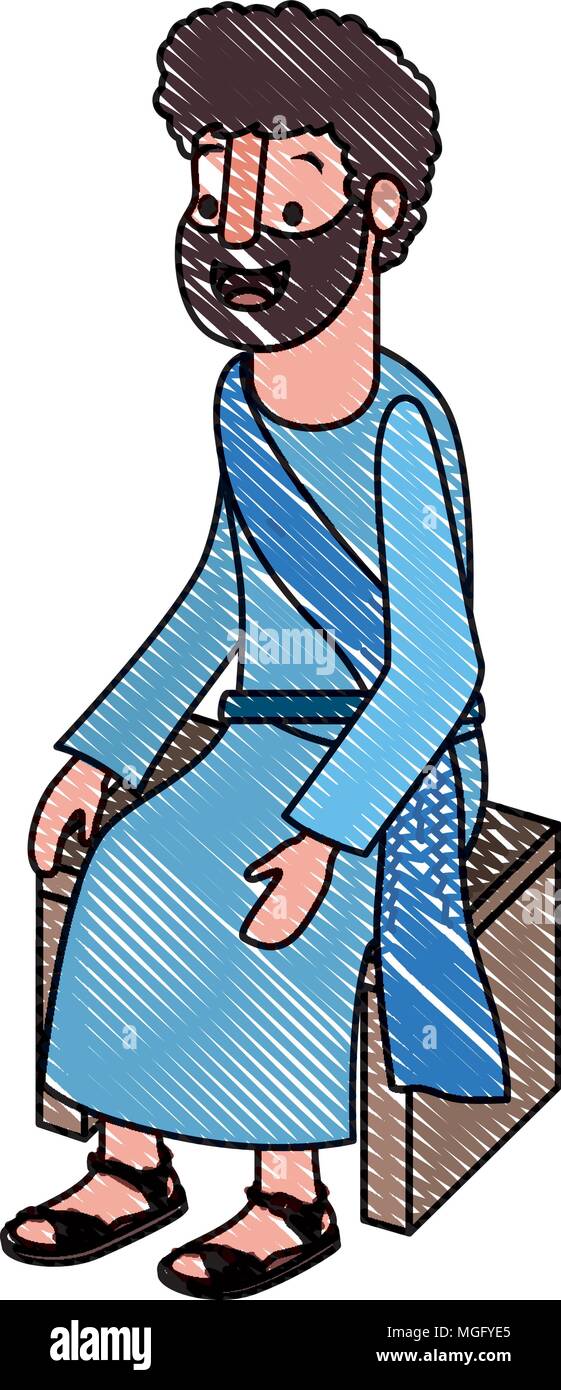 apostle of Jesus sitting on wooden chair Stock Vector Image & Art - Alamy