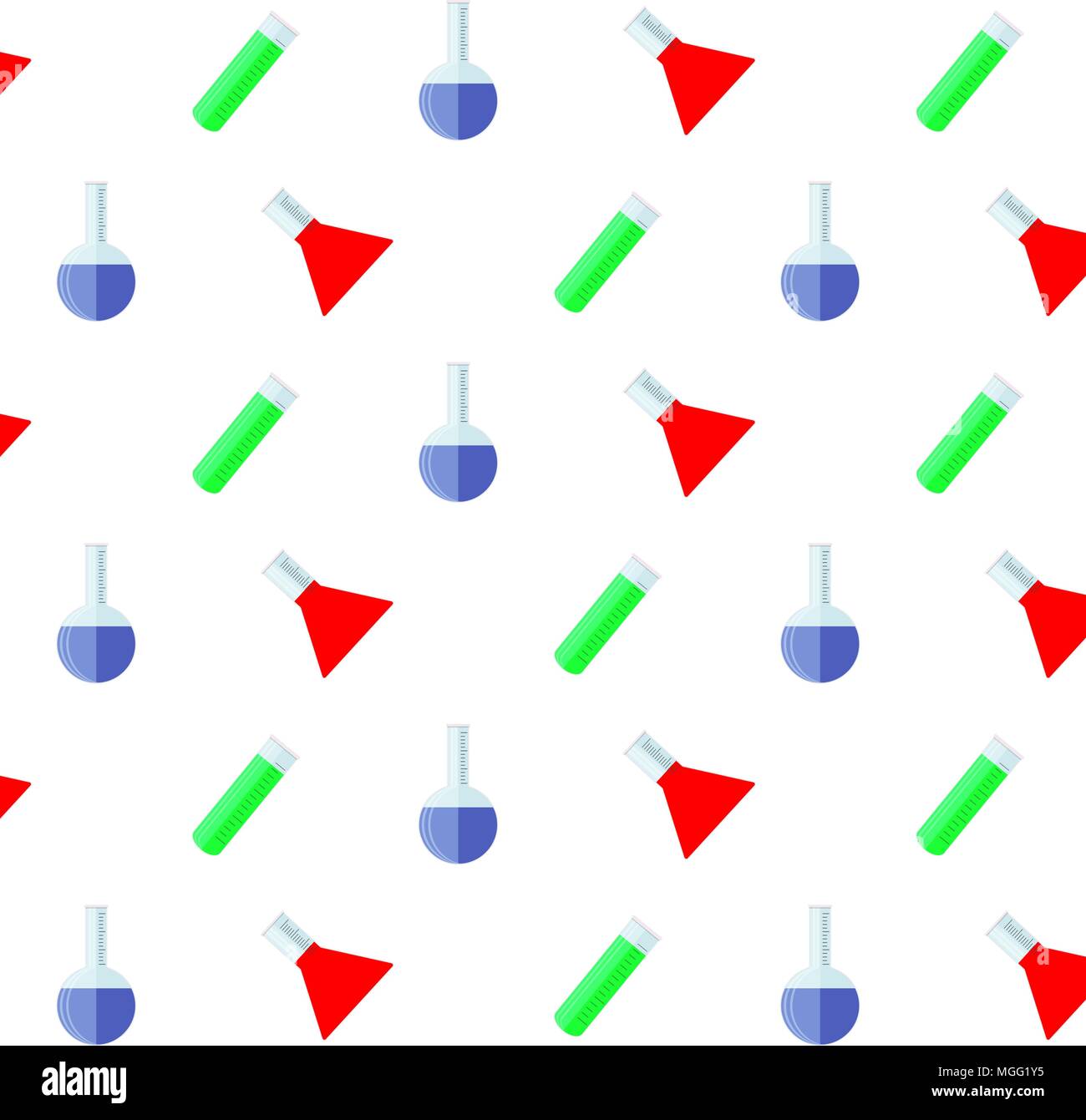 Laboratory glass seamless pattern. Vector glassware tube for ...