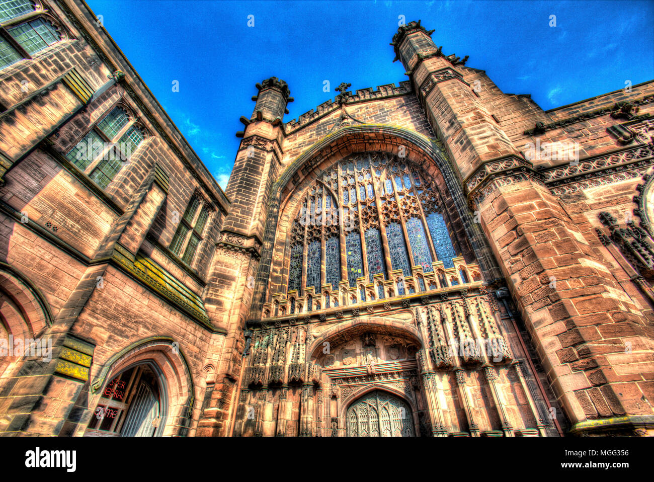 Chester cathedral main entrance chester hi-res stock photography and ...