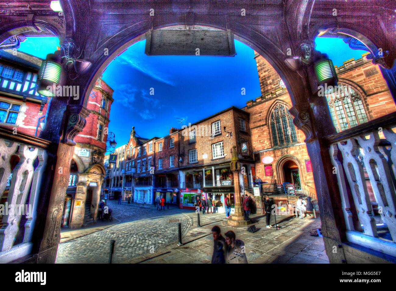 Tudor buildings the rows chester uk hi-res stock photography and images ...