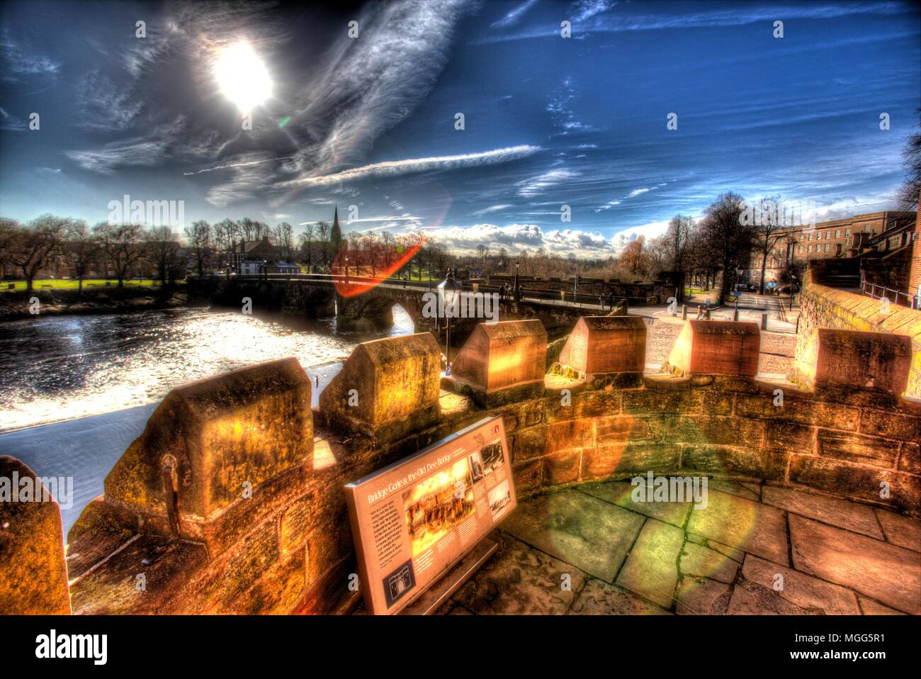 City of Chester, England. Artistic silhouette of Chester’s medieval Old ...