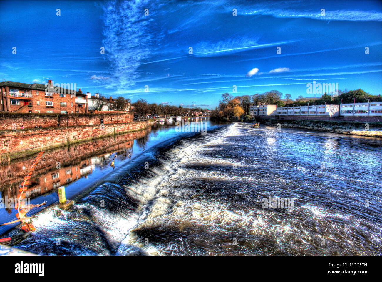Boat river bridge chester hi-res stock photography and images - Alamy
