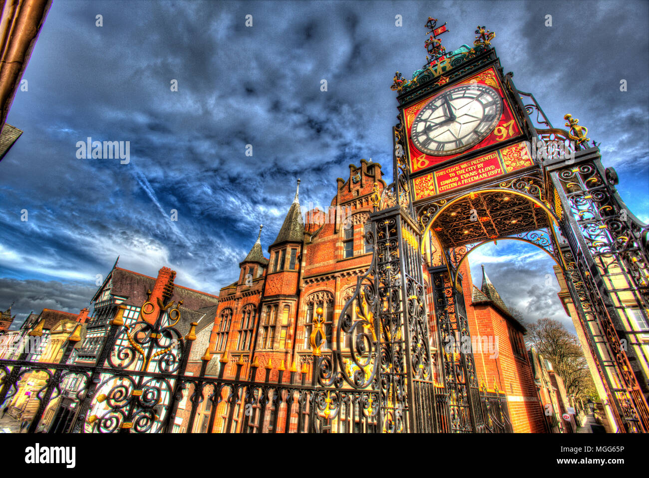 City of Chester, England. Artistic view of the John Douglas designed ...