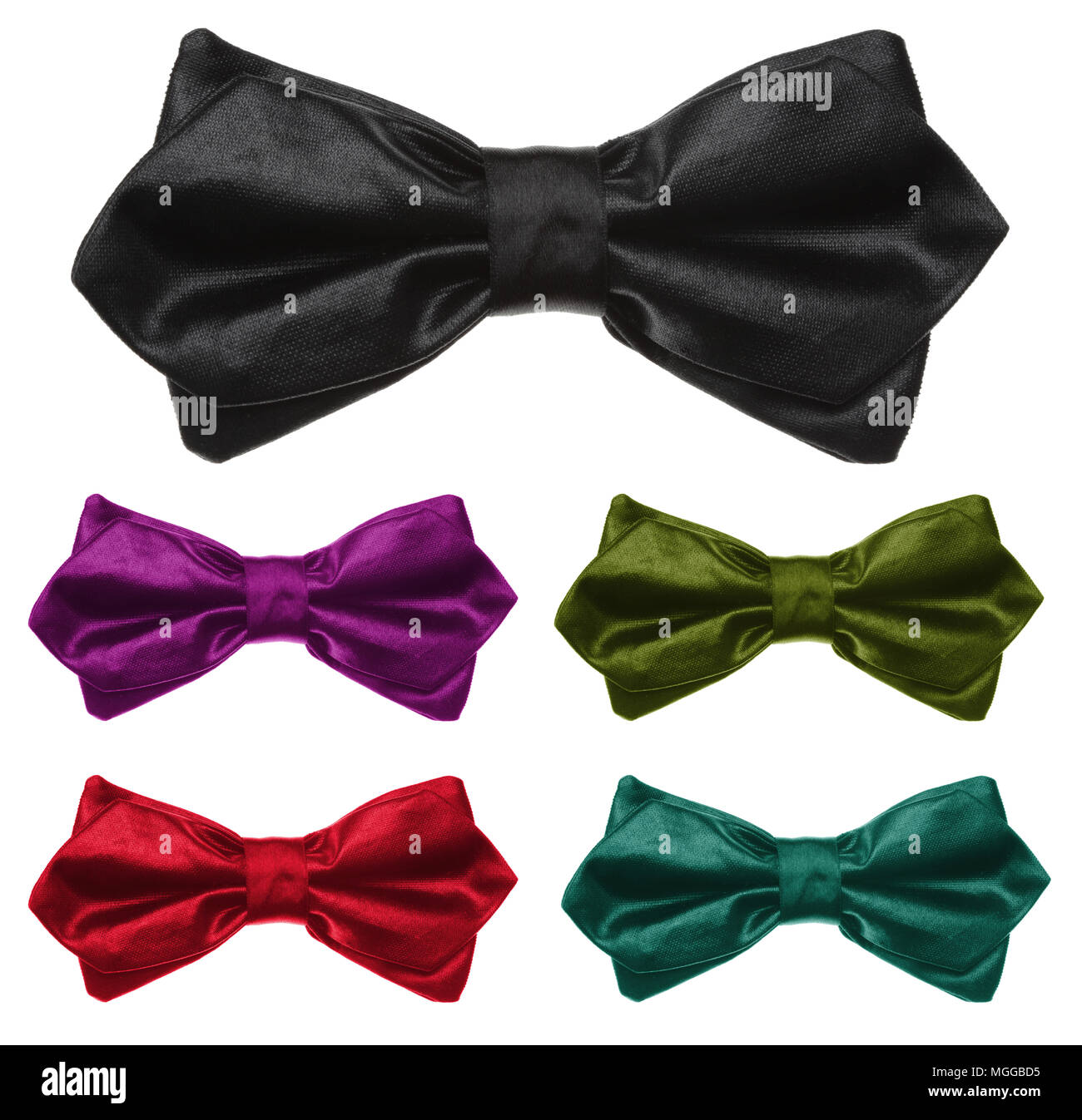 Collection of color bow tie. Isolated on white Stock Photo - Alamy