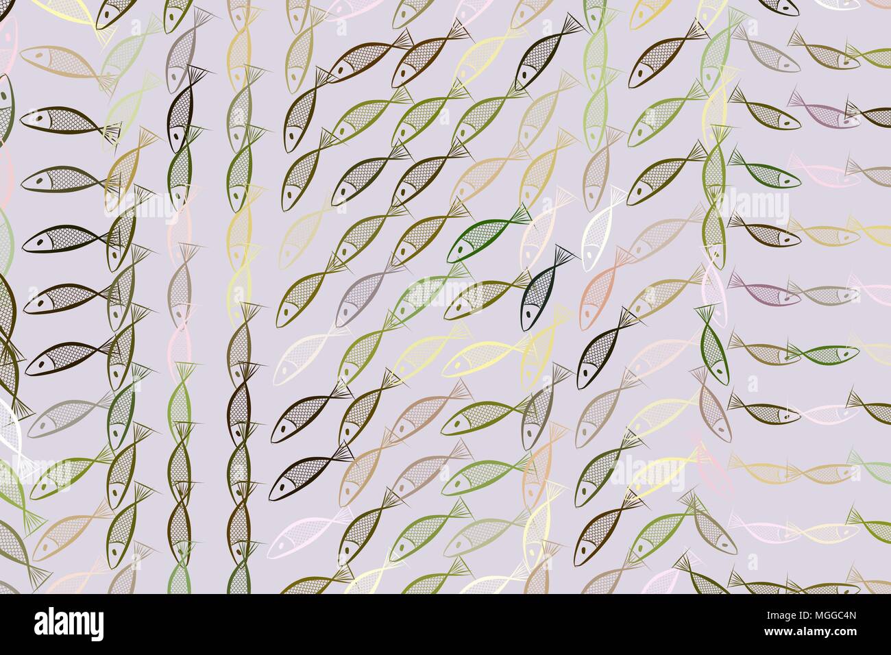 Abstract fish illustrations background pattern. Vector graphic Stock ...