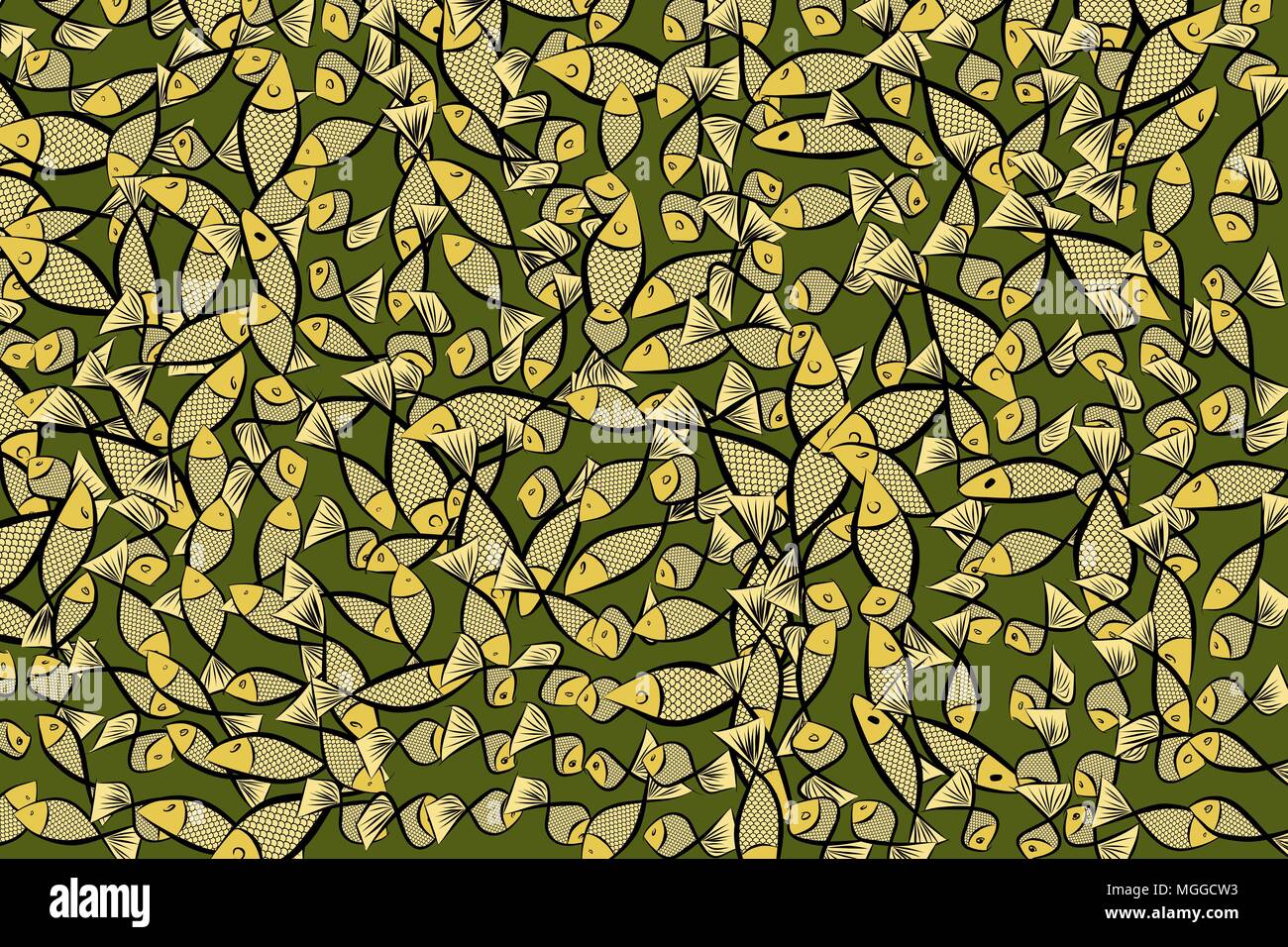 Hand drawn fish illustrations background, good for graphic design ...