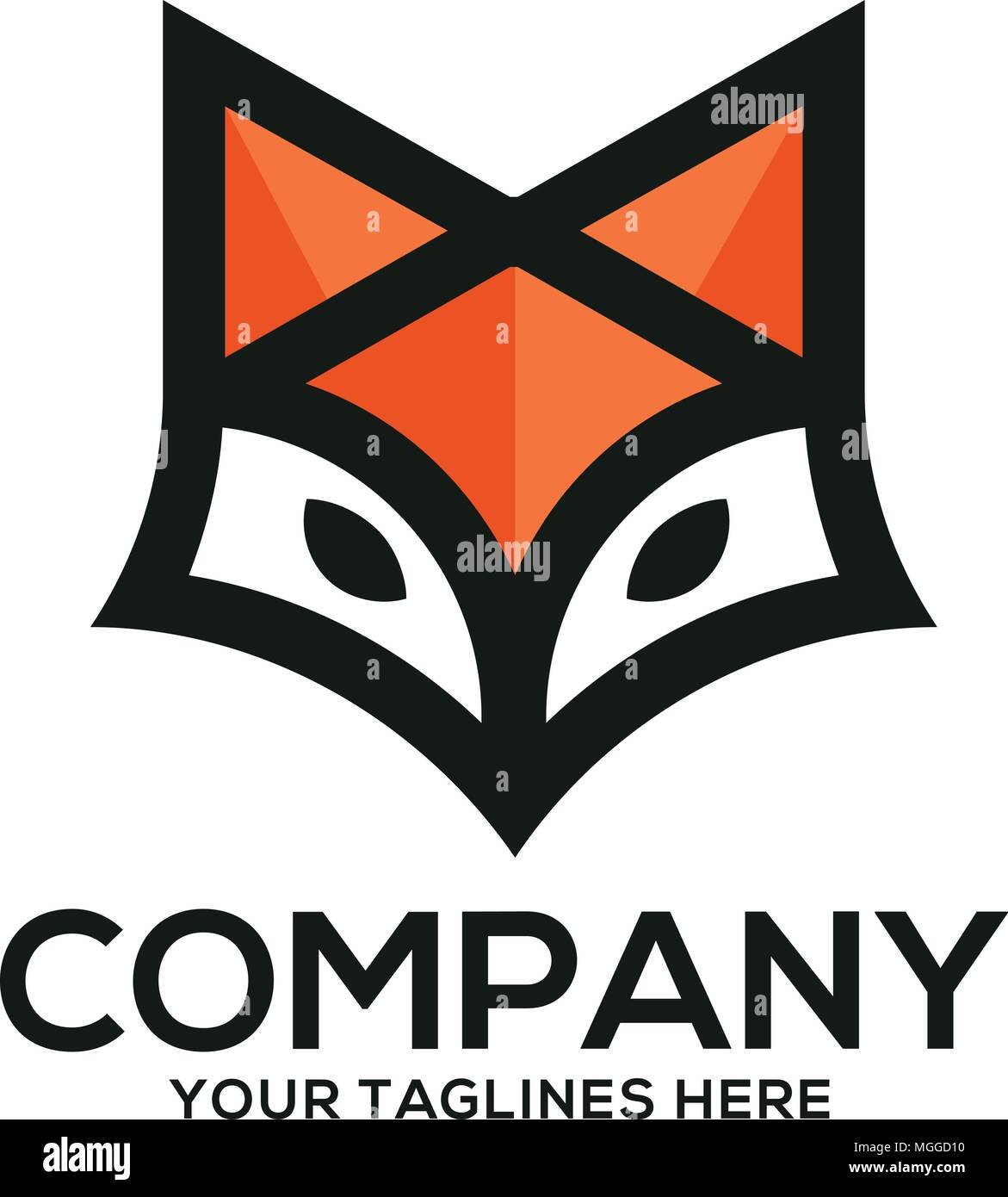 fox head logo vector, Flat vector fox logo isolated on white background ...