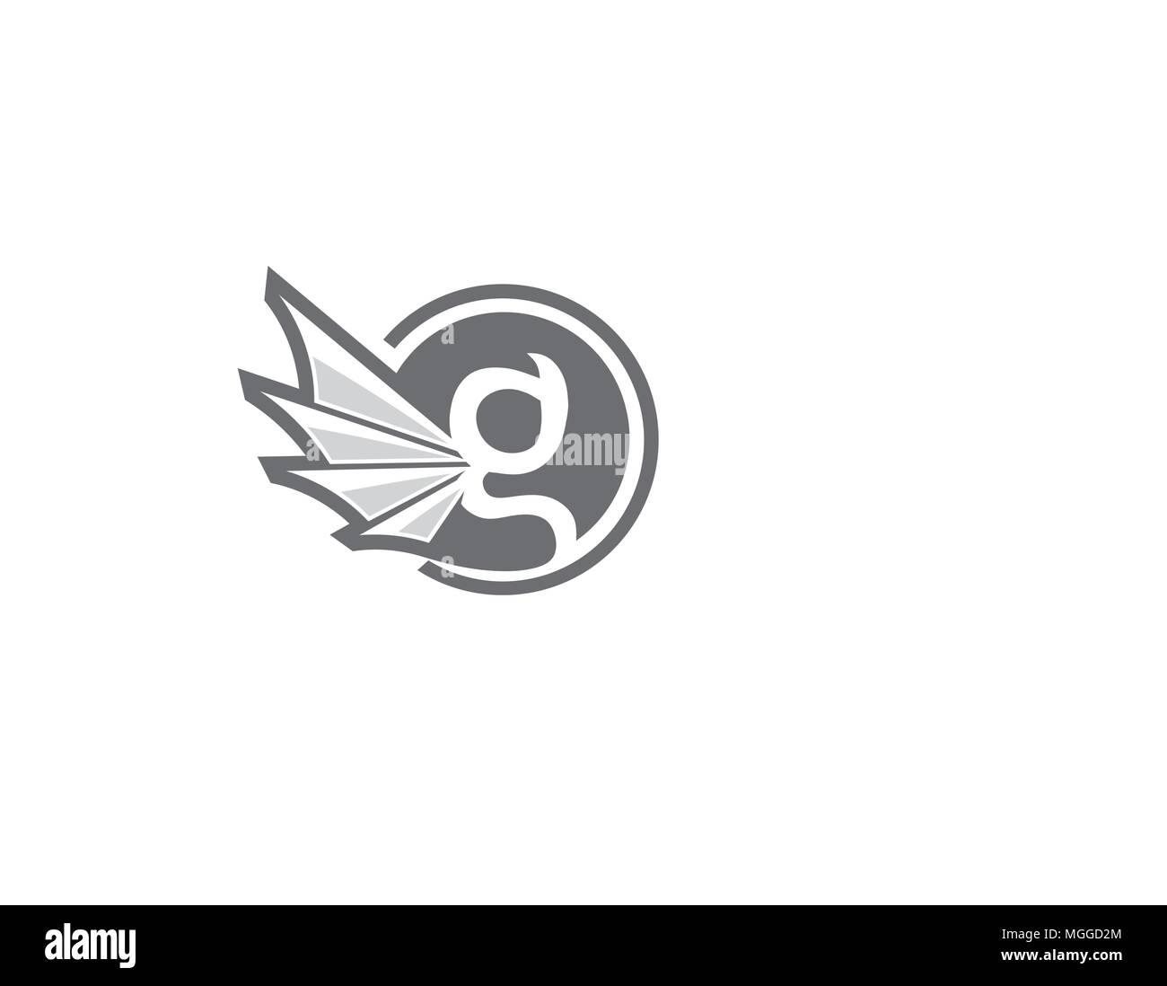 letter G circle with gargoyle wing style, classy letter G with wing ...