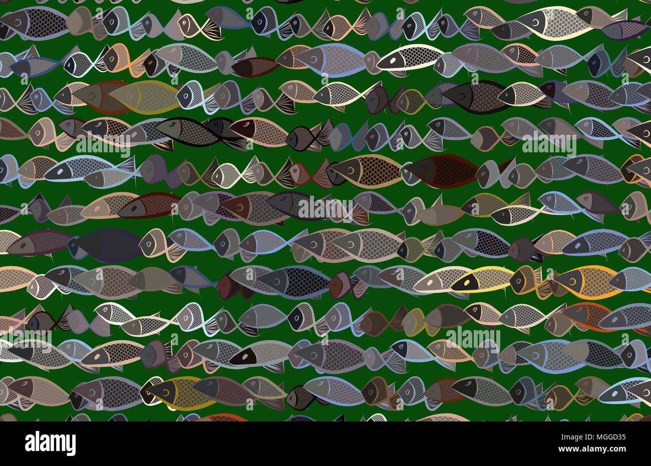 Hand drawn fish illustrations background, good for graphic design ...