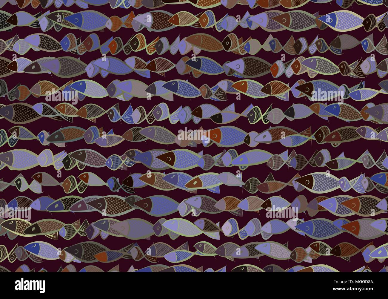 Hand drawn fish illustrations background, good for graphic design ...