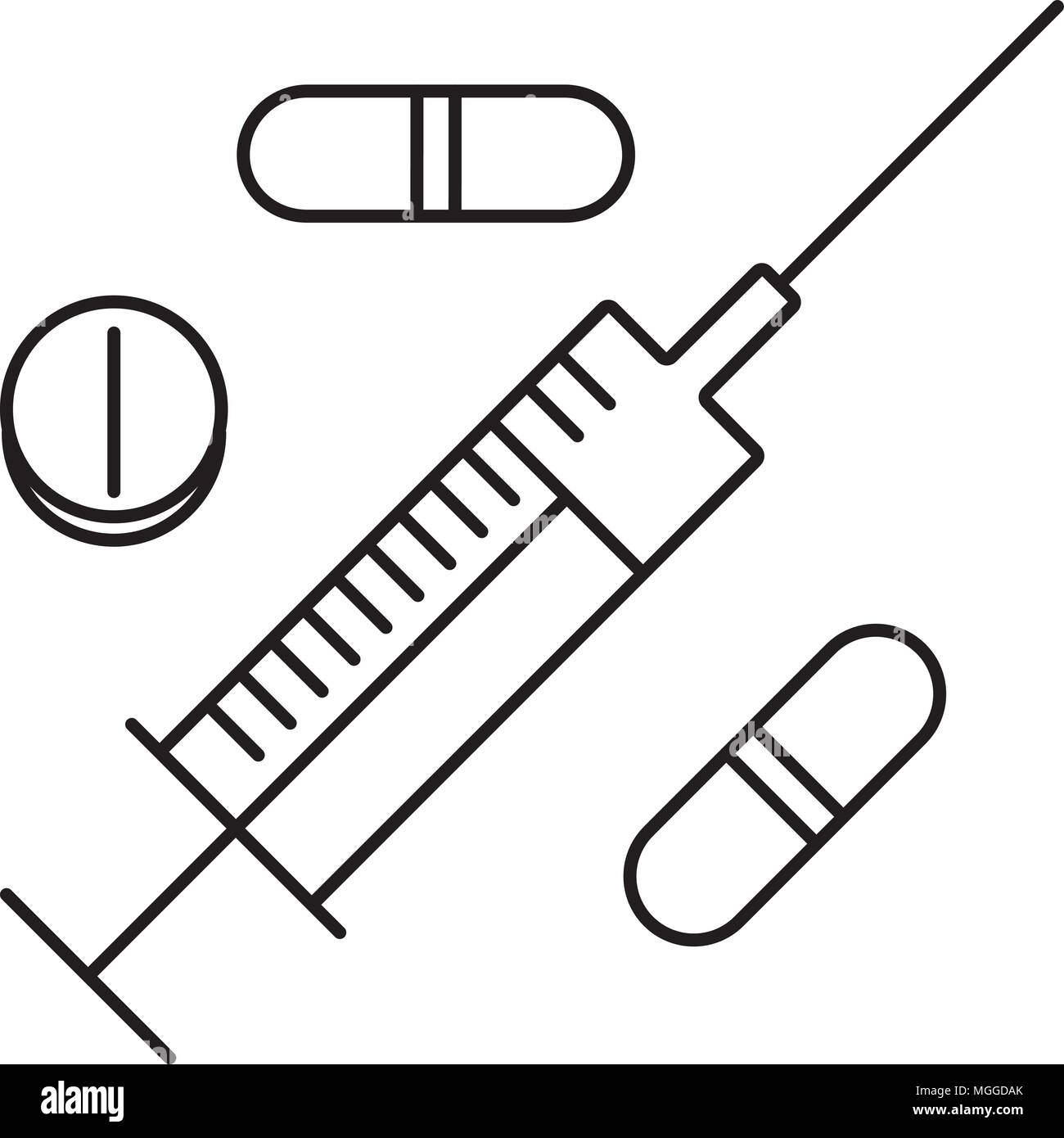 Syringe outline Stock Vector Images - Alamy