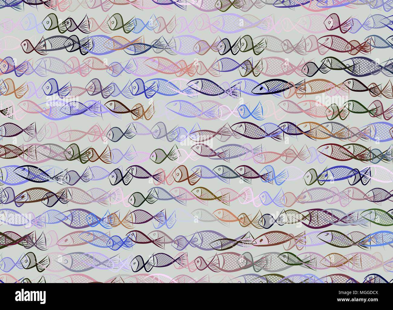Abstract fish illustrations background pattern. Vector graphic Stock ...