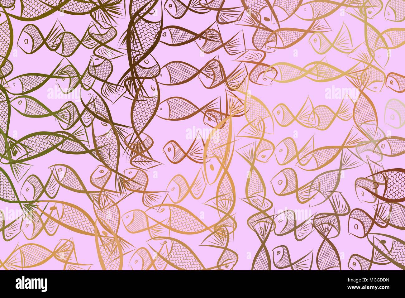 Abstract fish illustrations background pattern. Vector graphic Stock ...