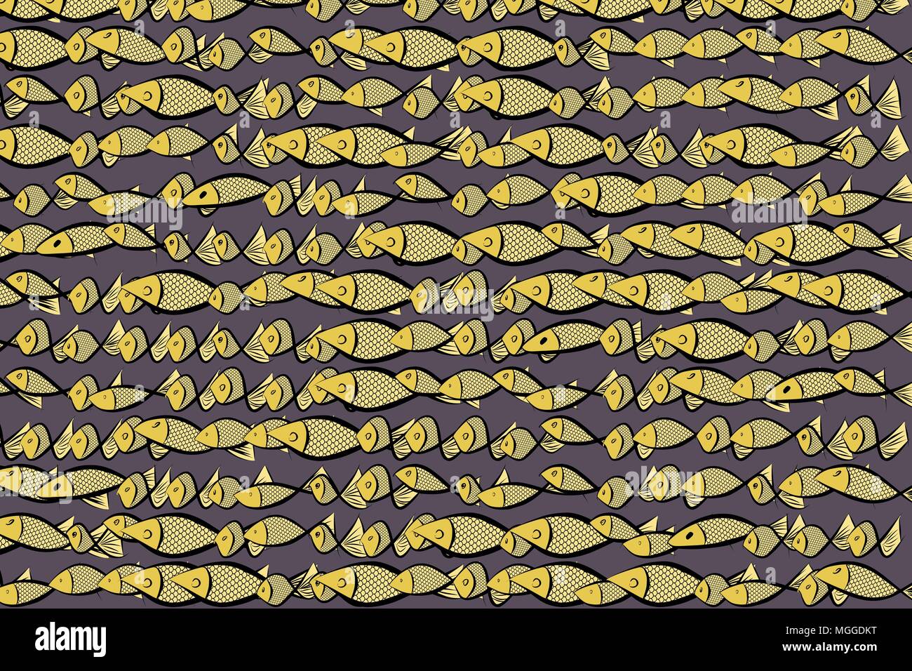 Abstract illustrations of fish, conceptual pattern. Good for design ...