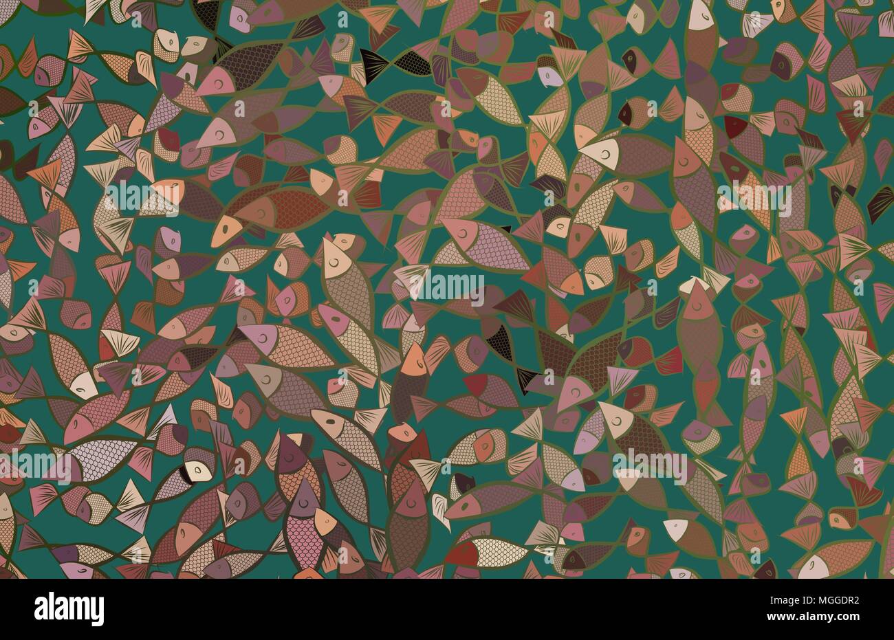 Hand drawn fish illustrations background, good for graphic design ...