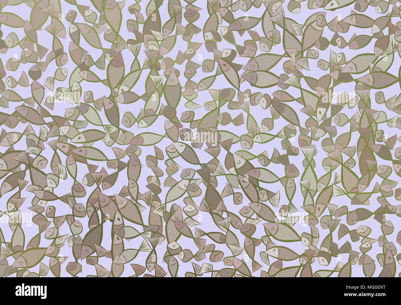 Abstract fish illustrations background pattern. Vector graphic Stock ...