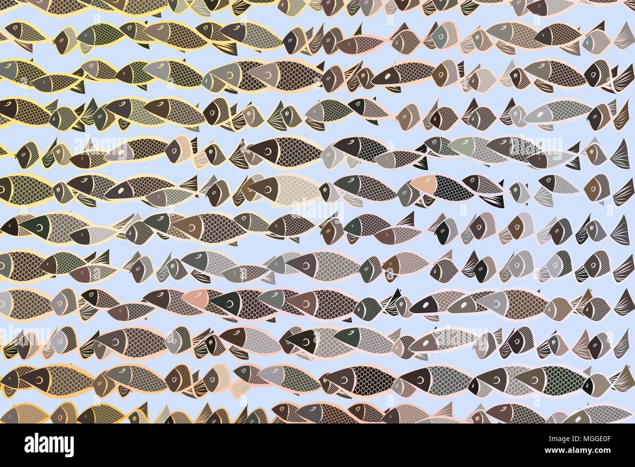 Abstract fish illustrations background pattern. Vector graphic Stock ...