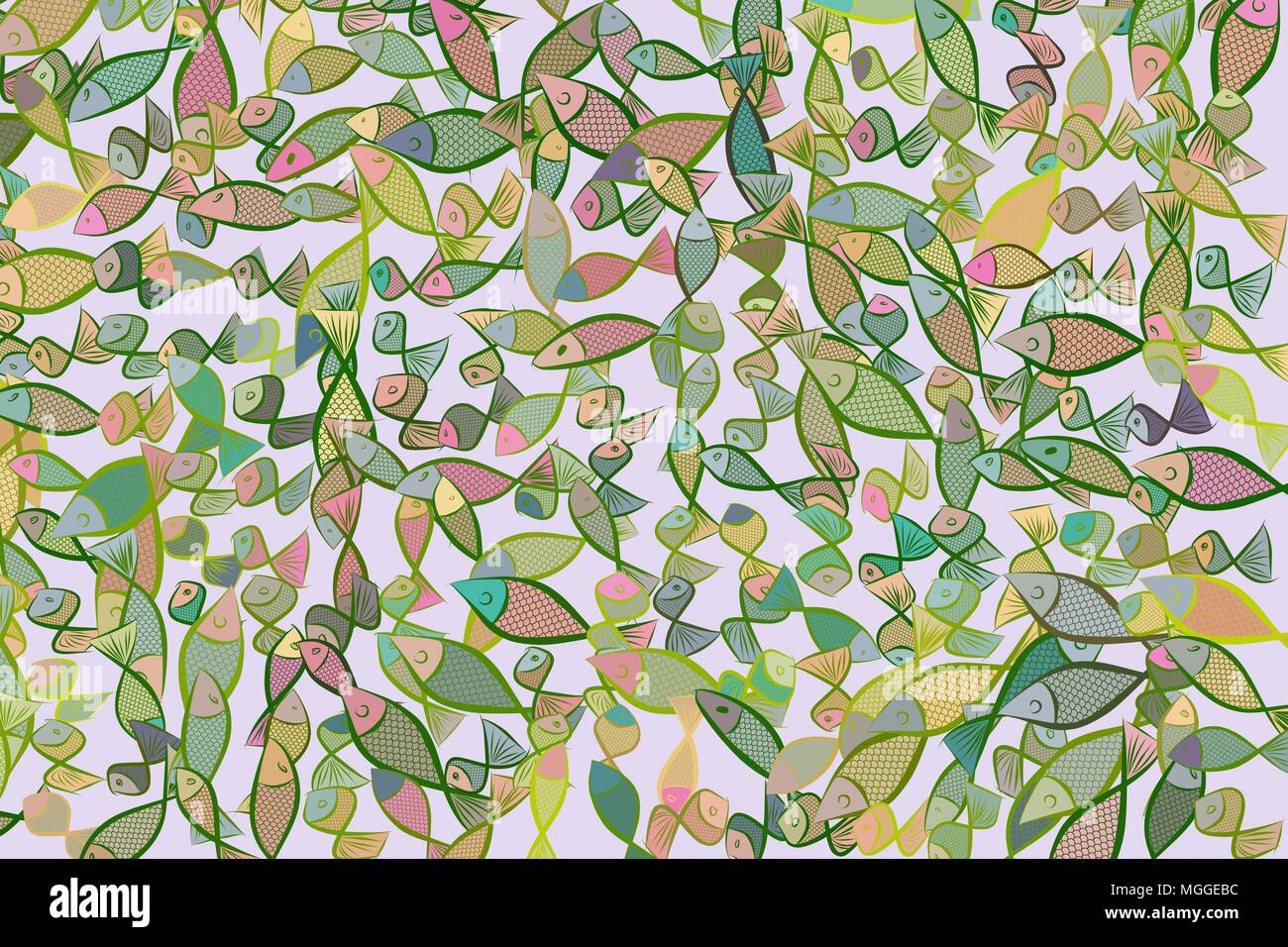 Hand drawn fish illustrations background, good for graphic design ...