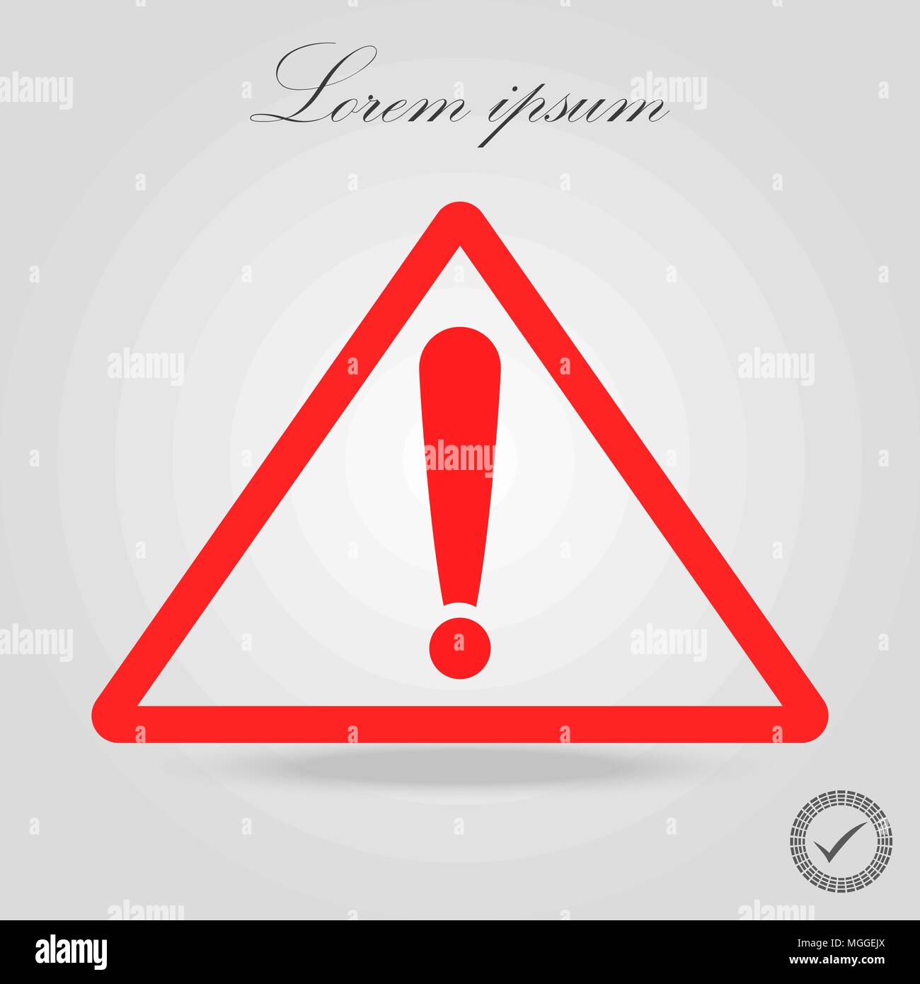 Exclamation red danger sign. attention vector icon eps 10 Stock Vector ...