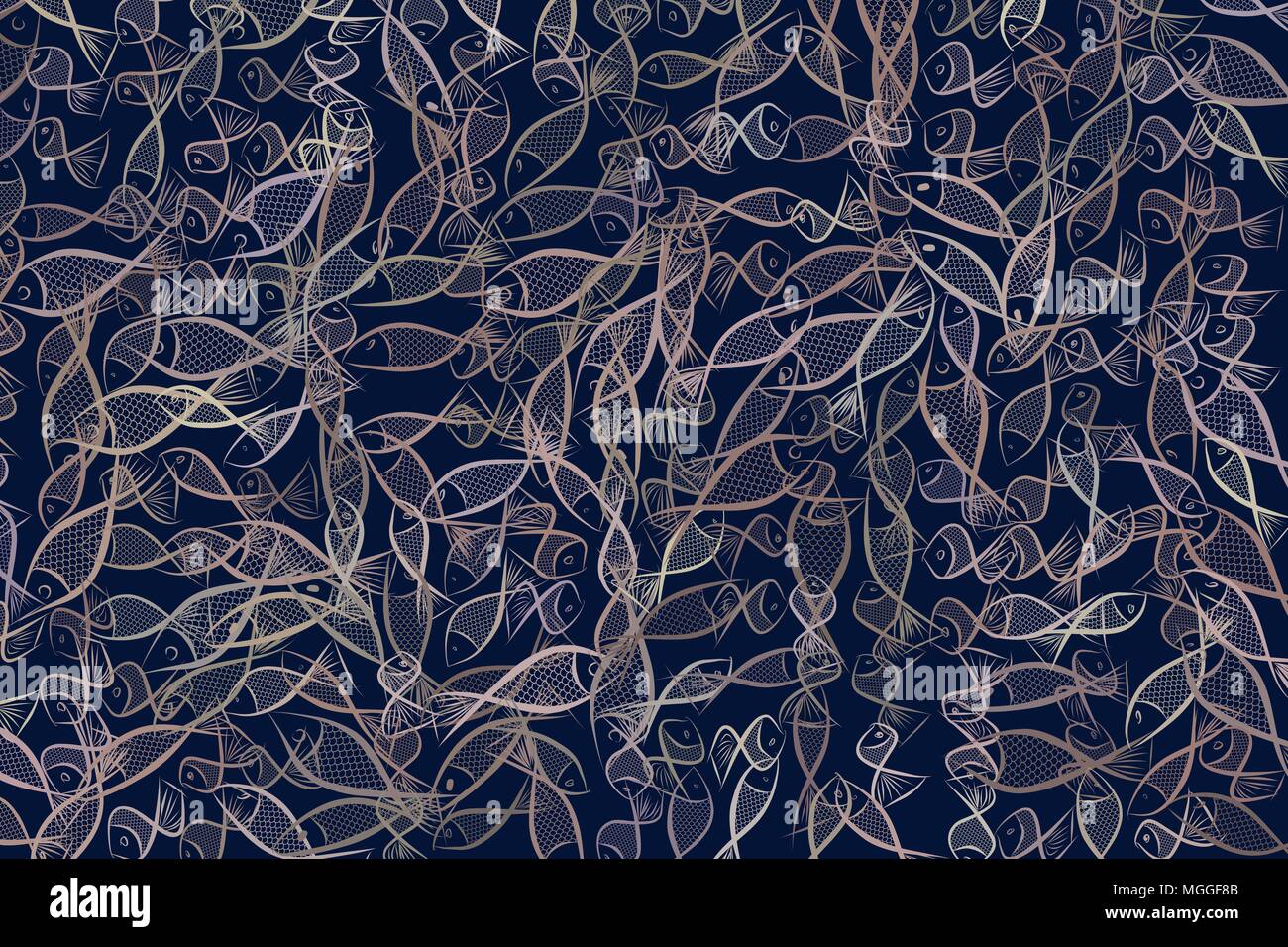 Abstract illustrations of fish, conceptual pattern. Good for design ...