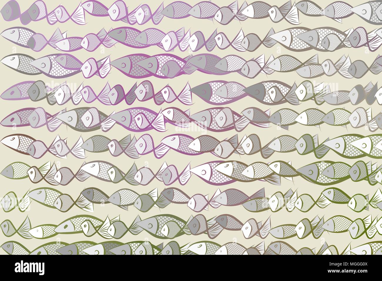 Abstract illustrations of fish, conceptual pattern. Good for design ...