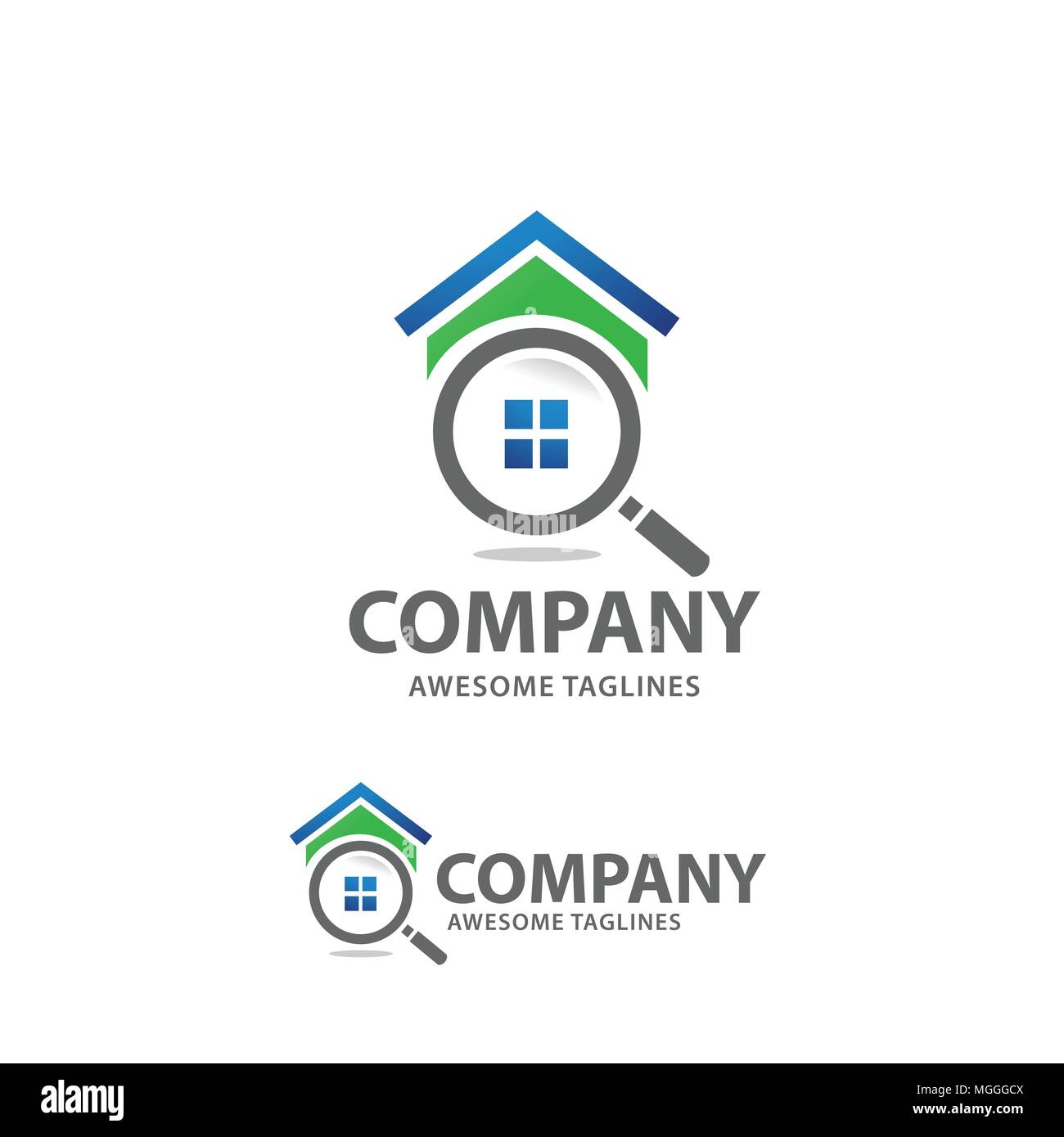 house search logo vector, searching for a house concepts, House with ...