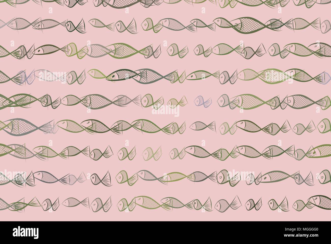 Abstract illustrations of fish, conceptual pattern. Good for design ...