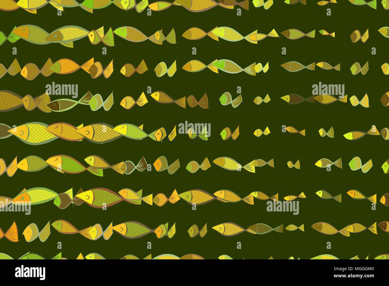 Abstract illustrations of fish, conceptual pattern. Good for design ...