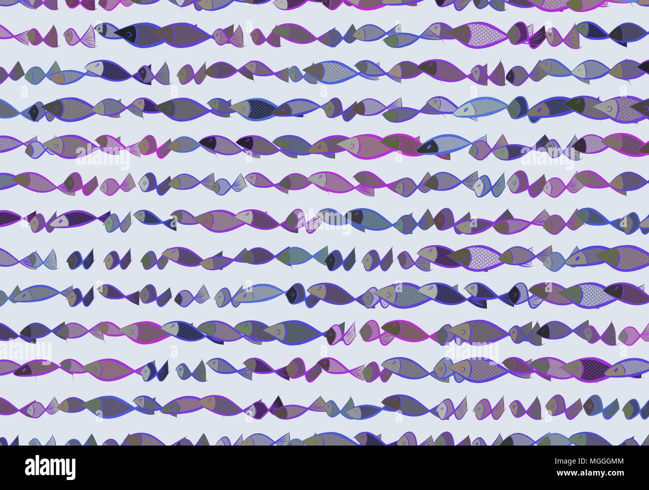 Abstract fish illustrations background pattern. Vector graphic Stock ...