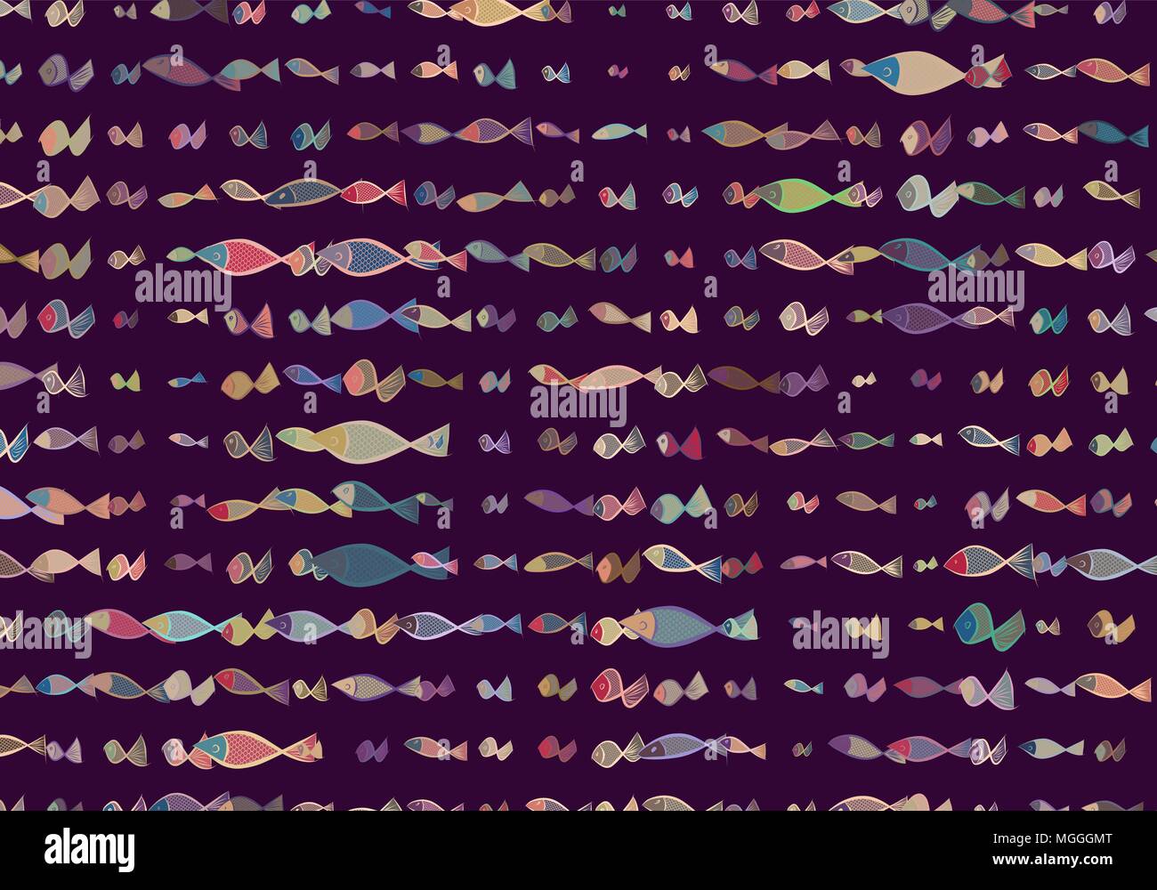Abstract illustrations of fish, conceptual pattern. Good for design ...