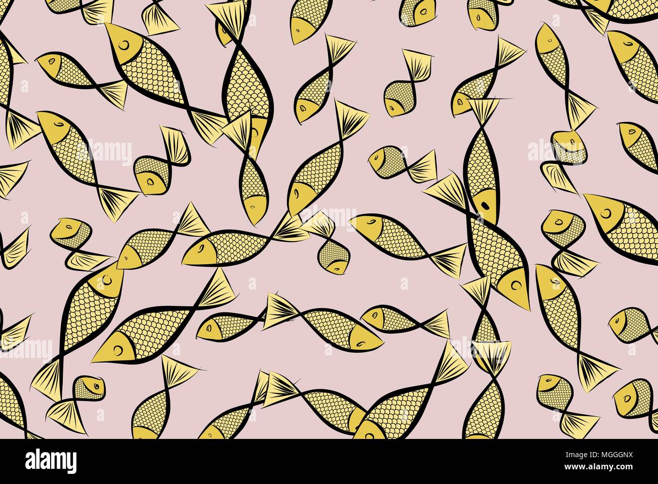Hand drawn fish illustrations background, good for graphic design ...