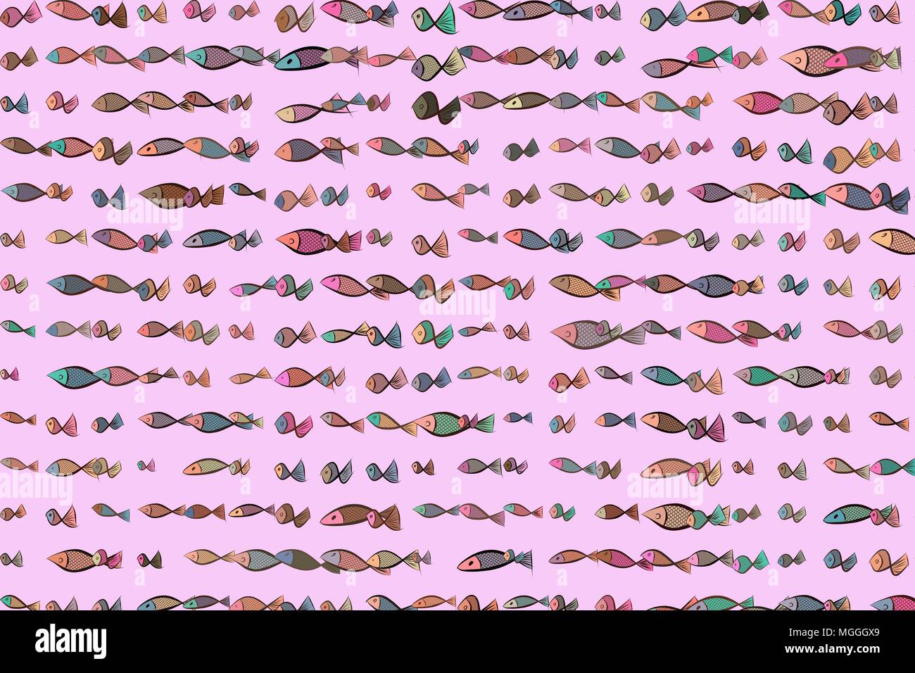 Abstract fish illustrations background pattern. Vector graphic Stock ...